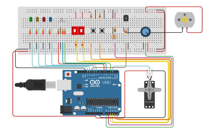 Circuit design Proyecto Arduino - Byron Barrientos | Tinkercad