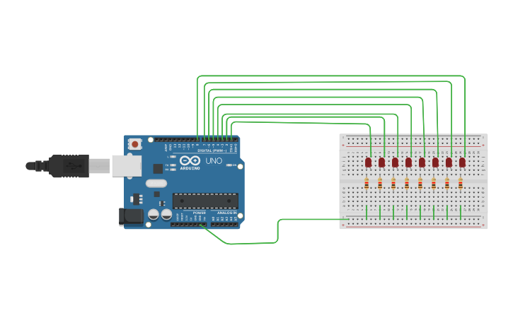 Circuit design Array Led - Tinkercad