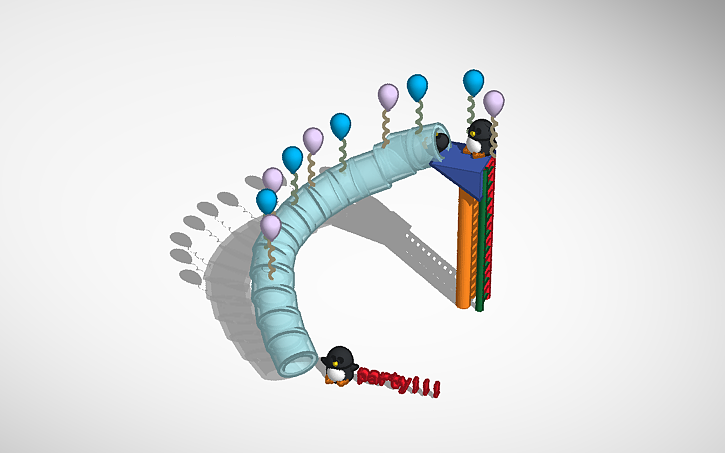 3D design penguin slide - Tinkercad