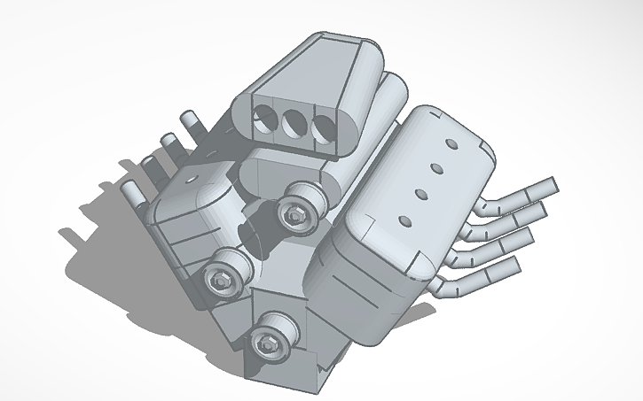 3D design Full blown V8 - Tinkercad