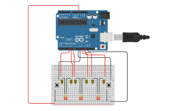 Circuit design Proyecto Alumbrado de la Calle - Tinkercad
