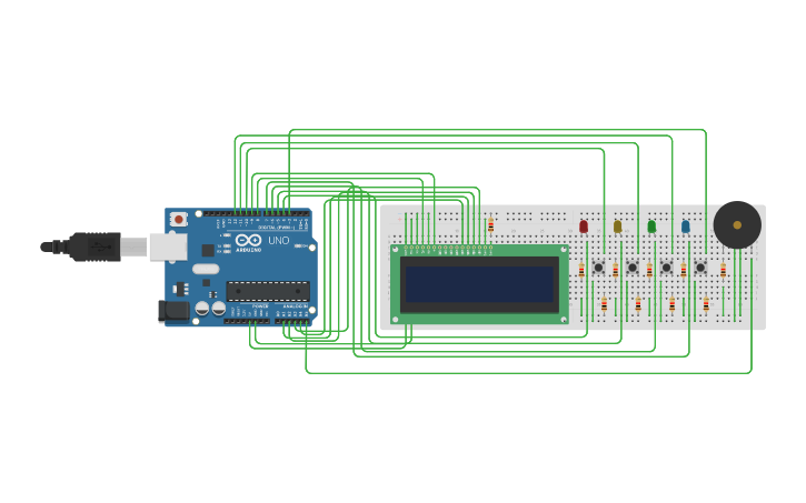 Circuit design Reaction Test Game - Tinkercad