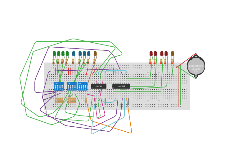 Circuit Design Adder Subtractor Tinkercad