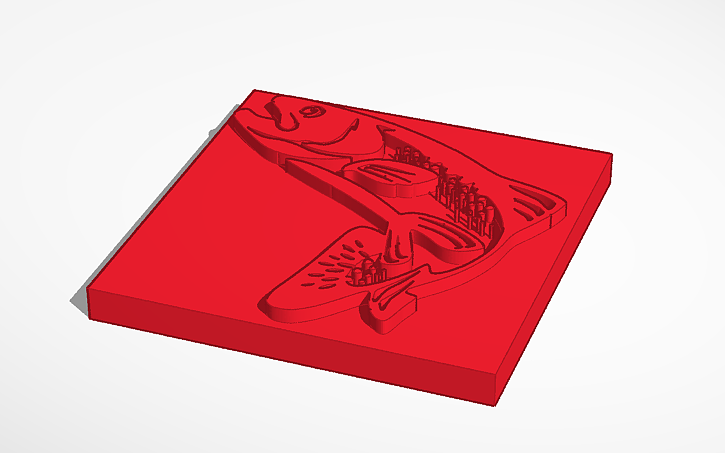 3D design Trout Stamp - Tinkercad