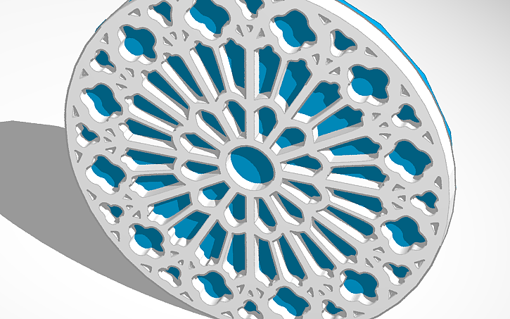 3D design rose window 5 gothic - Tinkercad