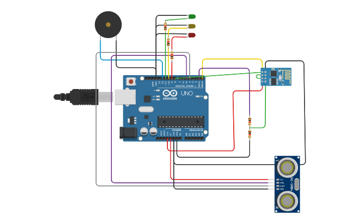 Circuit Design Parking 1 Iot Mini Project Tinkercad