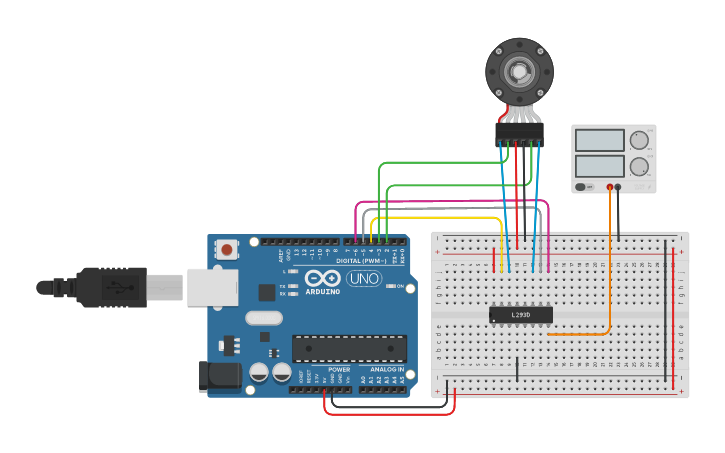 Circuit design Motor shield codeur - Tinkercad