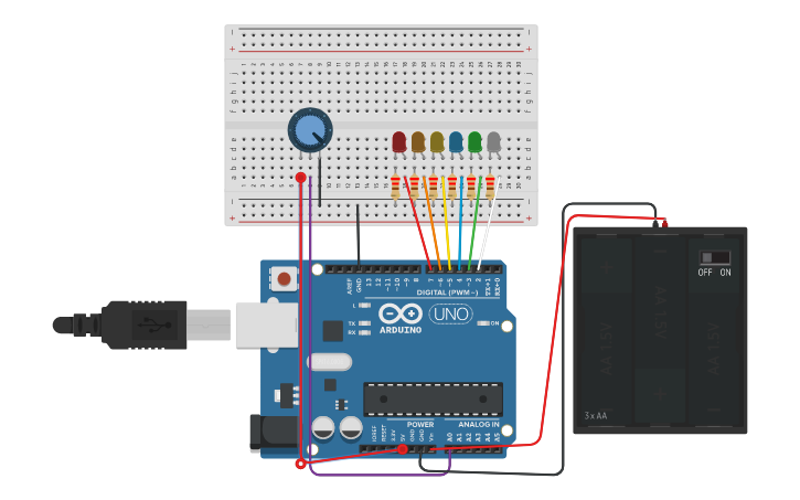 Circuit Design Leds Sequence Tinkercad