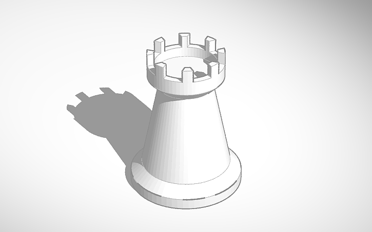 3D design chess rook - Tinkercad