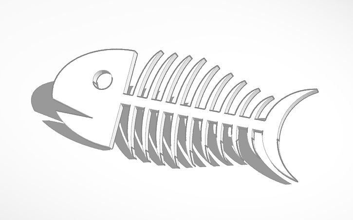 3D design FISH BONES - Tinkercad