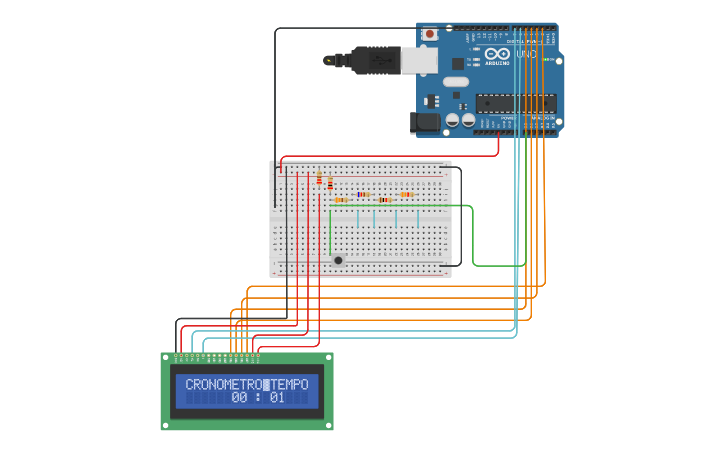 Circuit Design Cronometro Tinkercad