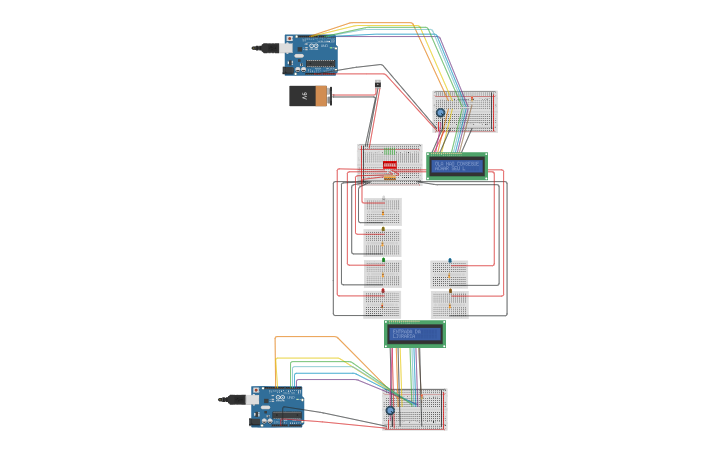 Circuit Design 1 Interruptor 6x Com 2 Lcds Tinkercad 9604