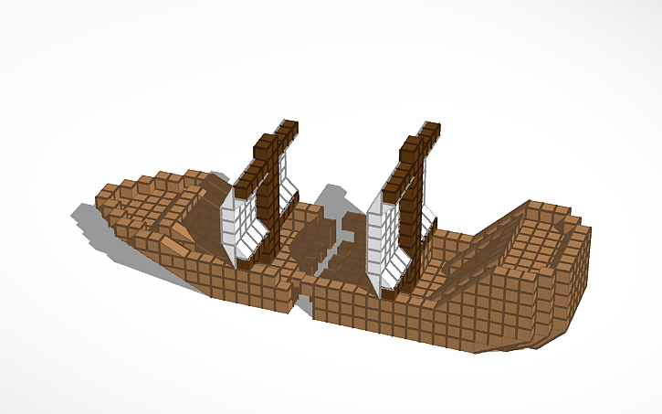 3D design Minecraft ship wreck - Tinkercad