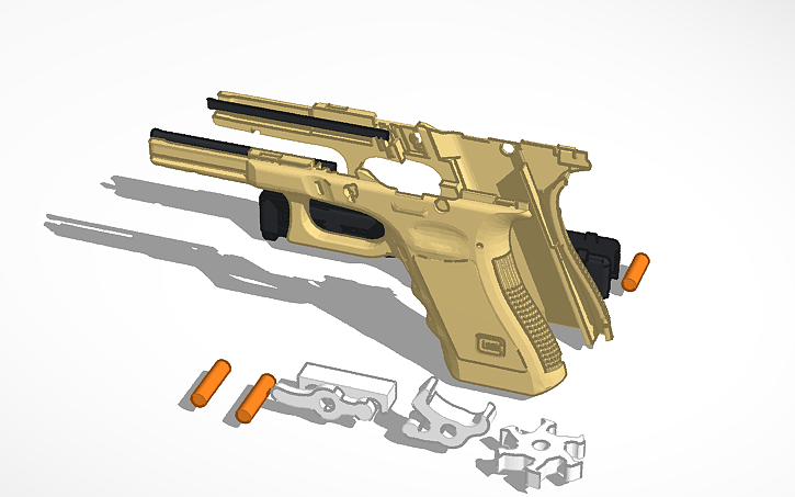3D design Rubberband gun - Tinkercad