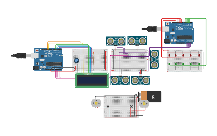 Circuit design Smart car park system - Tinkercad