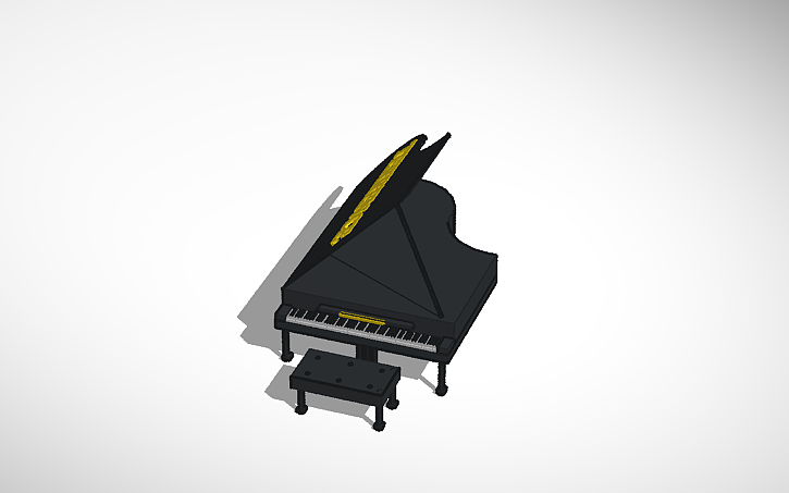 3D design piano - Tinkercad
