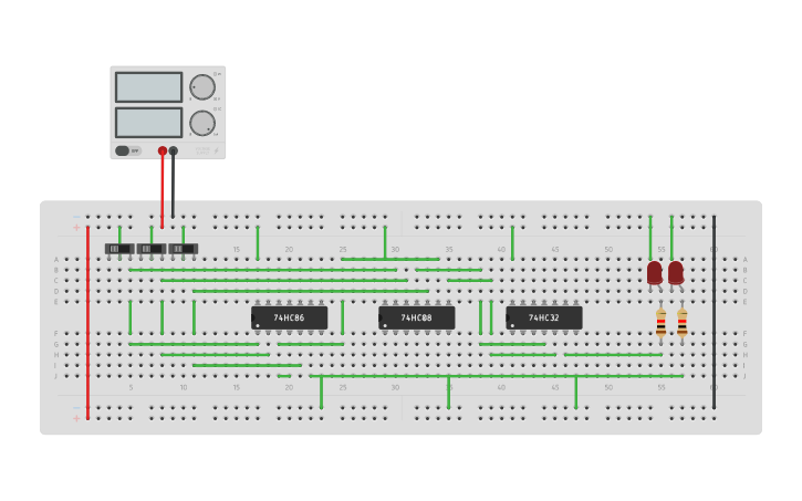 Circuit design Full Adder using Basic Gates | Tinkercad Circuit design Full Adder using Basic Gates | Tinkercad