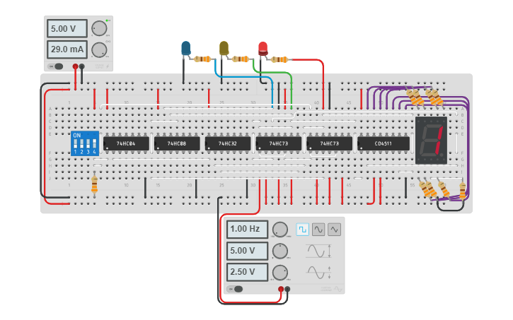 Circuit design Seven Segment Guingcangco - Tinkercad