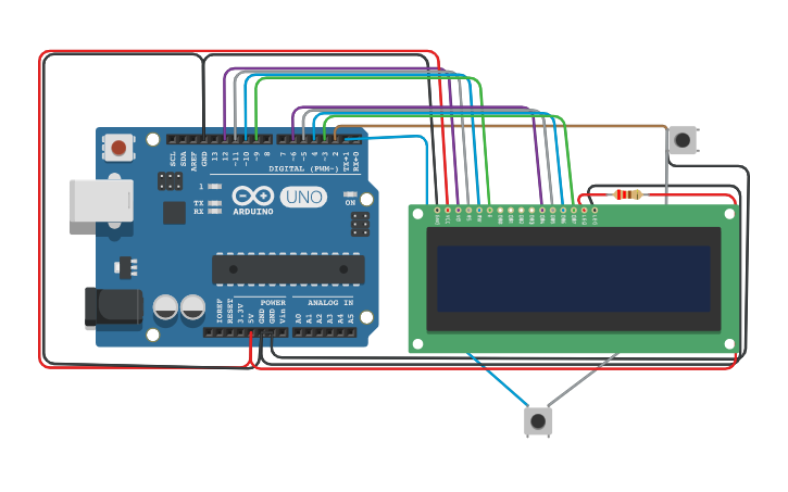 Circuit design Arduino Endless Run Obstacle - Tinkercad