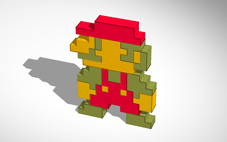 3D design Pixel Mario - Tinkercad