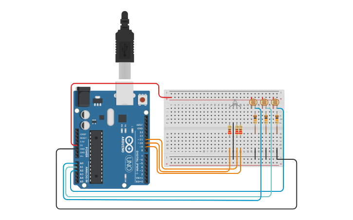 Circuit Design Arduino Color Mixing Lamp Practice Tinkercad