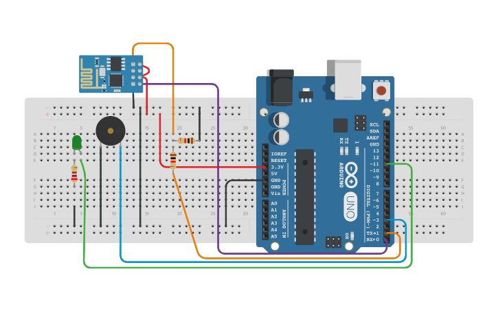 Circuit design ESP8266 BASE | Tinkercad