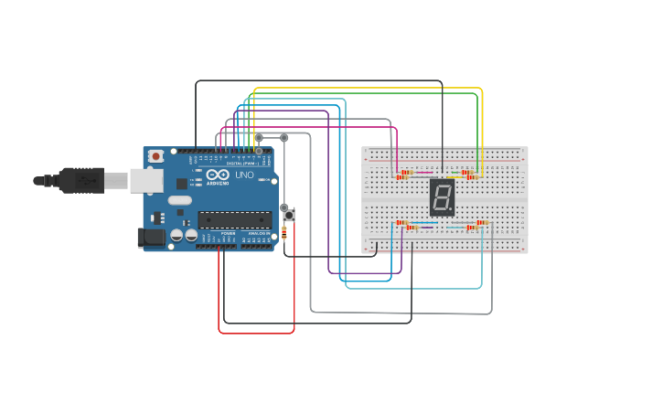 Circuit design Counter Circuit - Tinkercad