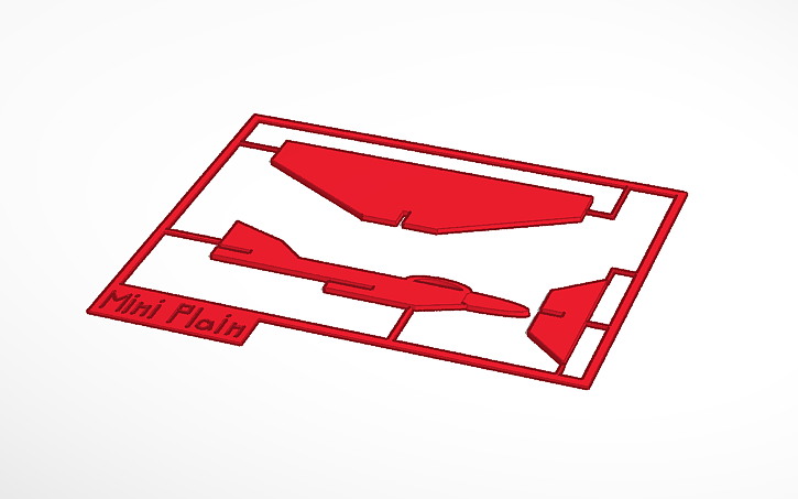 3D design mini plane kit card - Tinkercad