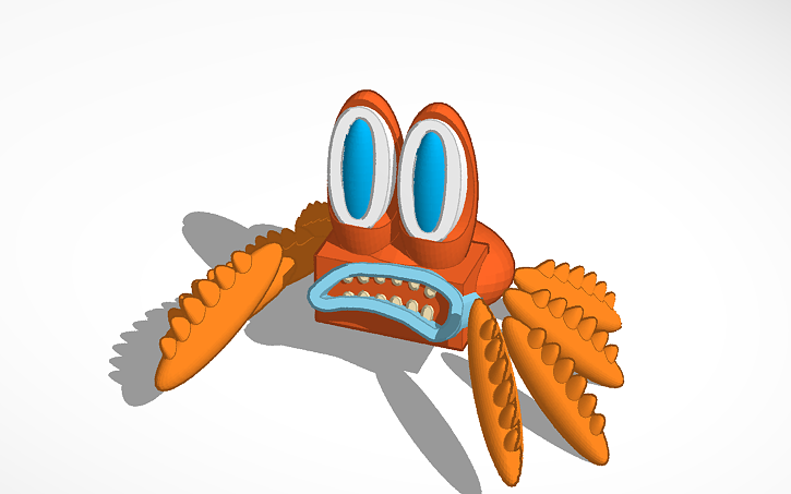 3D design nervous crab Krabby - Tinkercad
