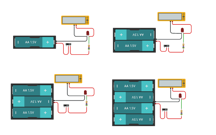 Circuit design Batteries in Series | Tinkercad