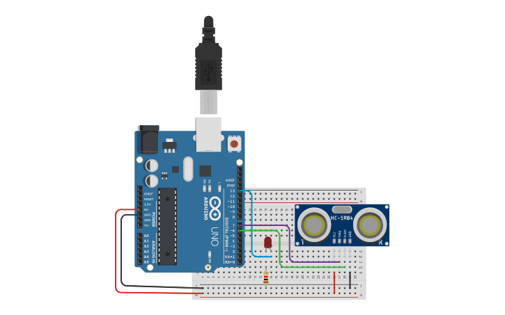Circuit design Distance - Tinkercad