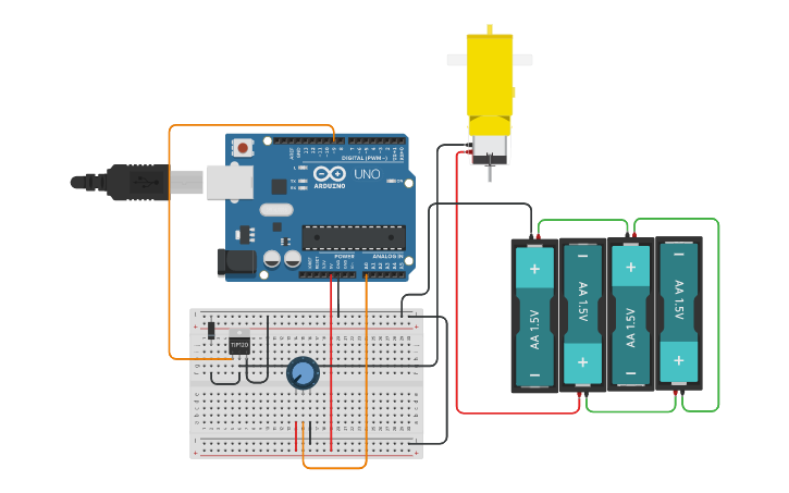 Circuit Design Controlando Um Motor Cc Tinkercad