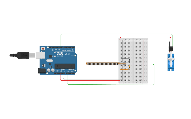 Circuit design Copy of Sensor de flexion - Tinkercad