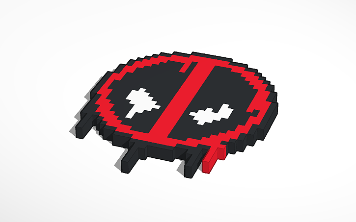 3D design 8 bit spray painted deadpool symbol - Tinkercad 3D design 8 bit spray painted deadpool symbol - Tinkercad
