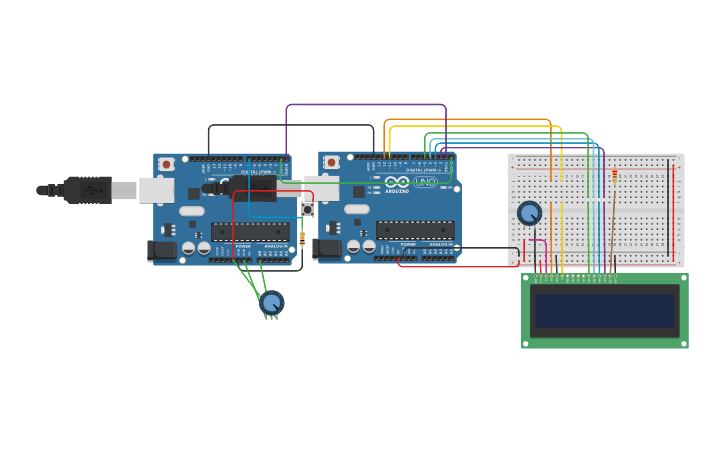 Circuit Design Serial Communication Tinkercad