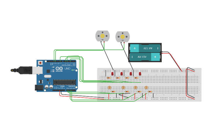 Circuit design Pregunta 1 Robotica | Tinkercad