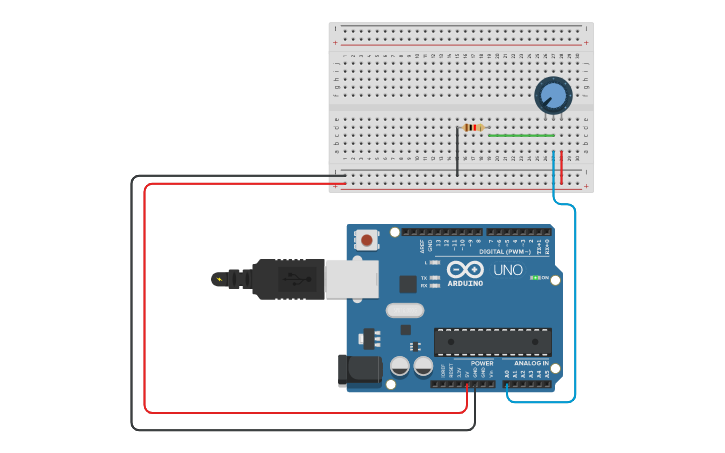 Circuit Design Arduino With Potentiometer Tinkercad
