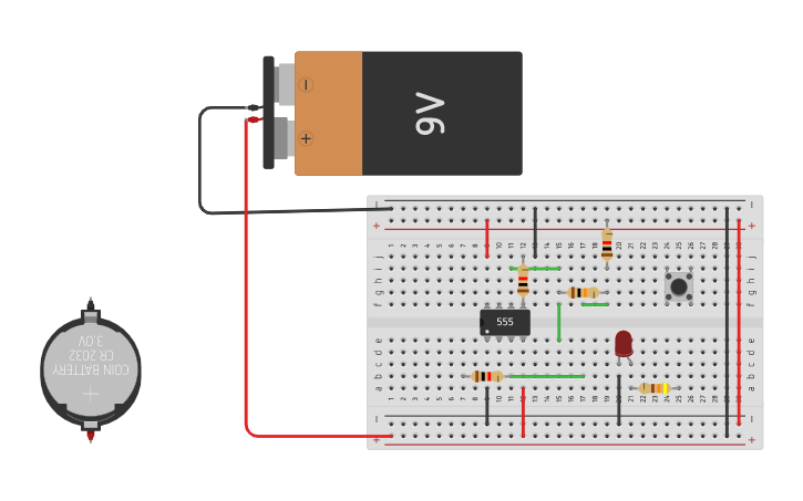 Circuit Design Blink The Led Using 555 Timmer Tinkercad