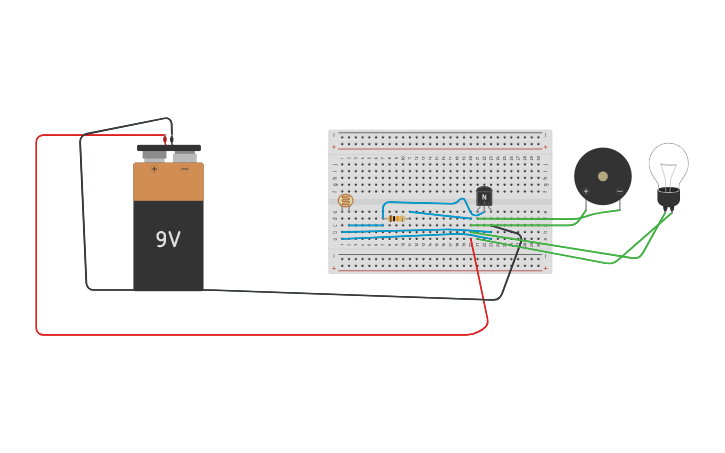 Circuit design Security System based on LDR - Tinkercad
