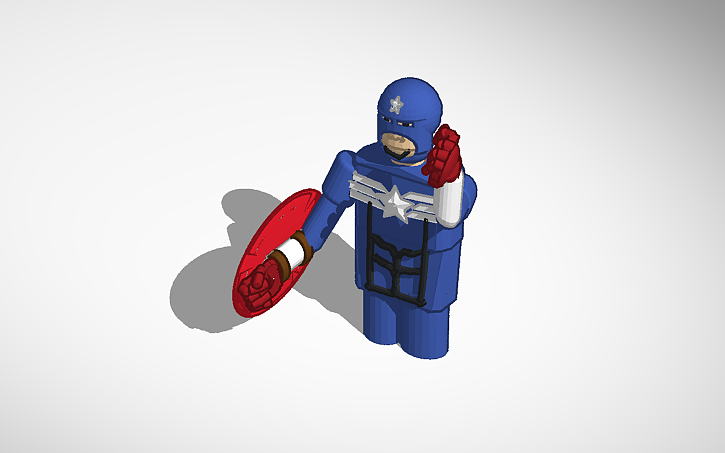3D design Captain Blockmerica(captain america) - Tinkercad