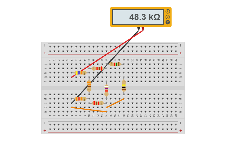 Circuit design Measurement of network equivalent resistor - Tinkercad