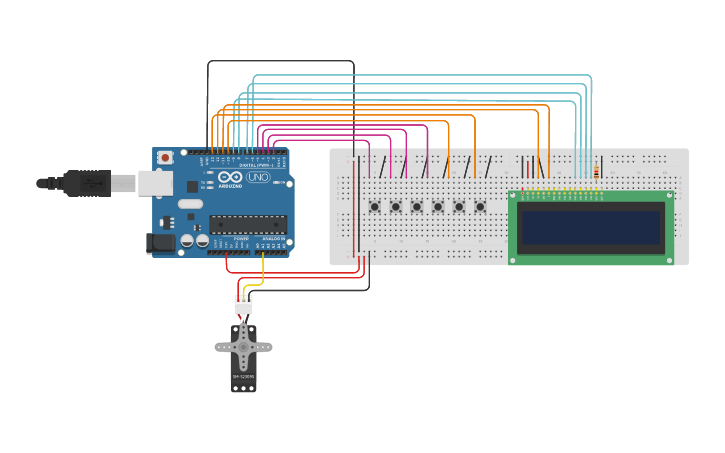 Circuit design Keypad Lock - Tinkercad