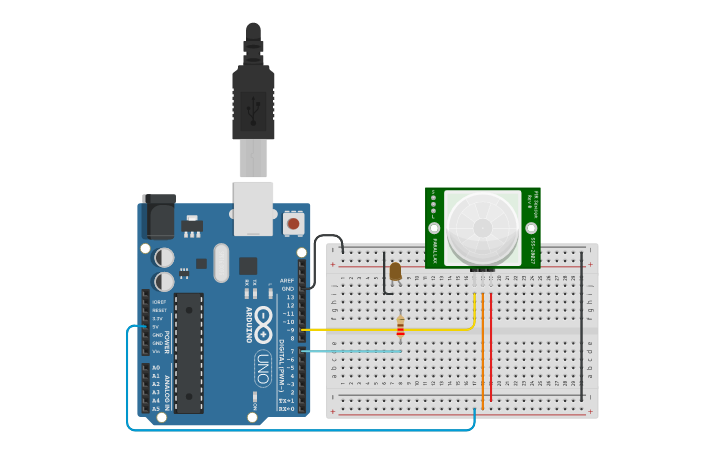Circuit design Galamay_PIR Motion Sensor | Tinkercad