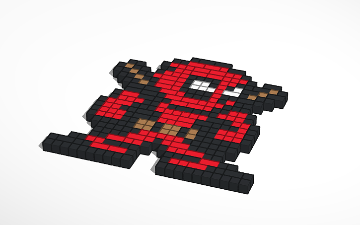 3D design Dead pool Pixel Art | Tinkercad