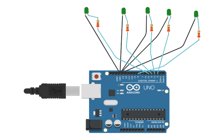 Circuit design Kontrol LED dengan Potensiometer_220402027 - Tinkercad Circuit design Kontrol LED dengan Potensiometer_220402027 - Tinkercad