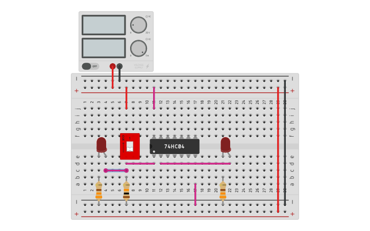 Circuit design Circuito_Logico_Not | Tinkercad