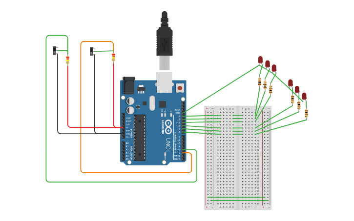 Circuit design Indicator half - Tinkercad