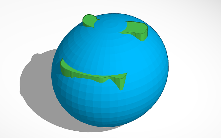 3D design Earth with smiley face - Tinkercad