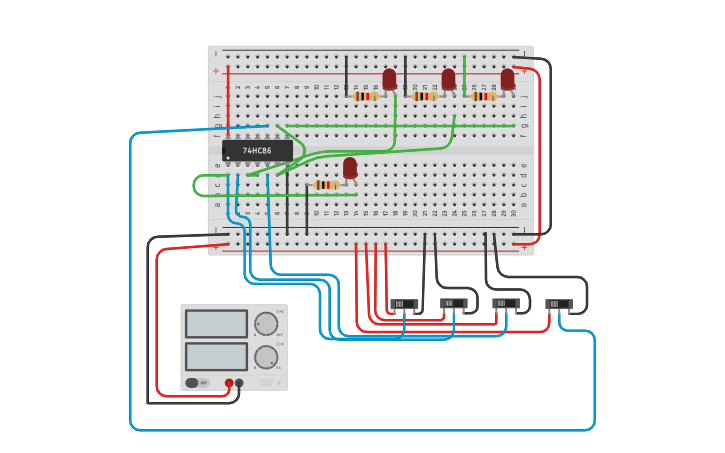 Circuit Design 4 Bit Gray To 4 Bit Binary Tinkercad 