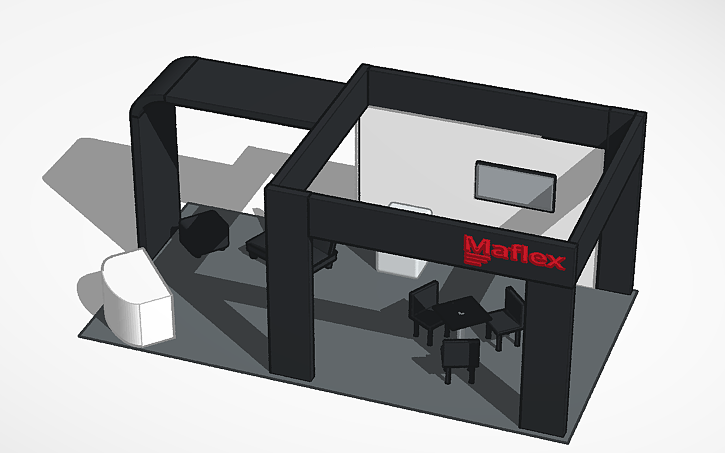 3D design Maflex booth - Tinkercad